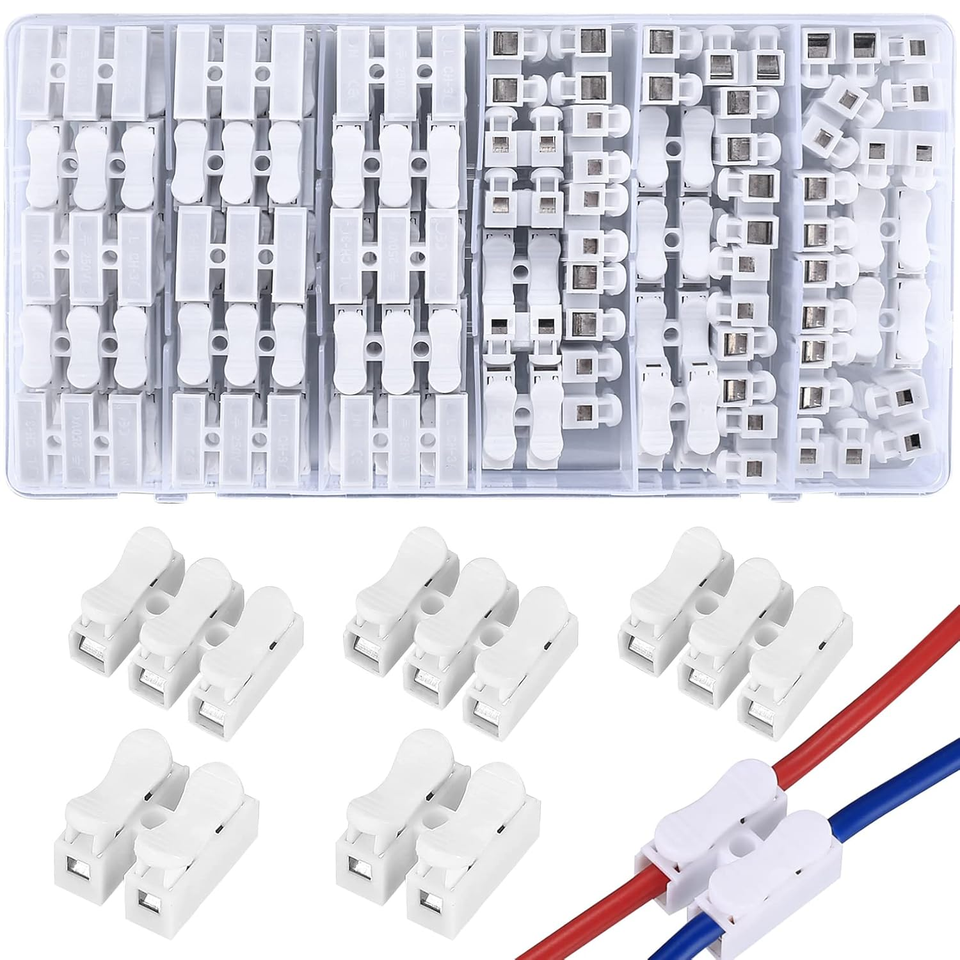 65 Pcs Spring Wire Connectors, Spring Clamp Terminal Cable Clamp ...