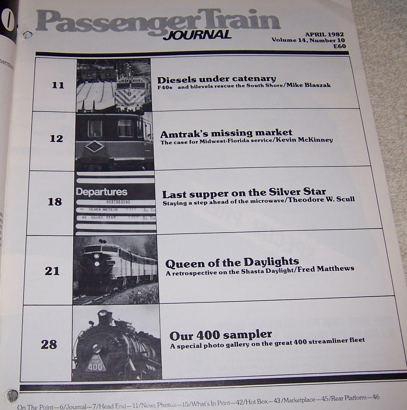 Passenger Train Journal Magazine April 1982 railroad rail news | eBay