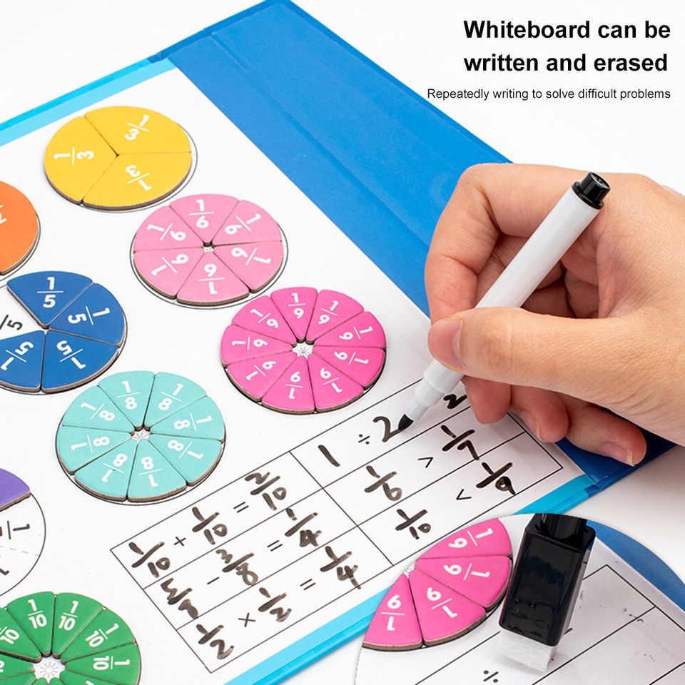 Magnetic Rainbow Fraction Tiles Circles Montessori Math Manipulatives ...