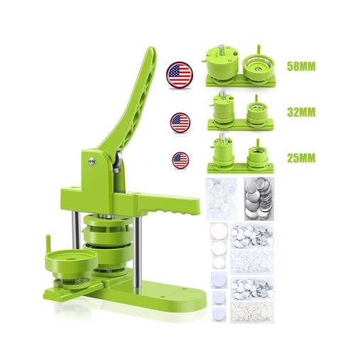 Button Maker Badge Pin Press Machine Multiple Size 1"+1.25"+2.25" DIY ...
