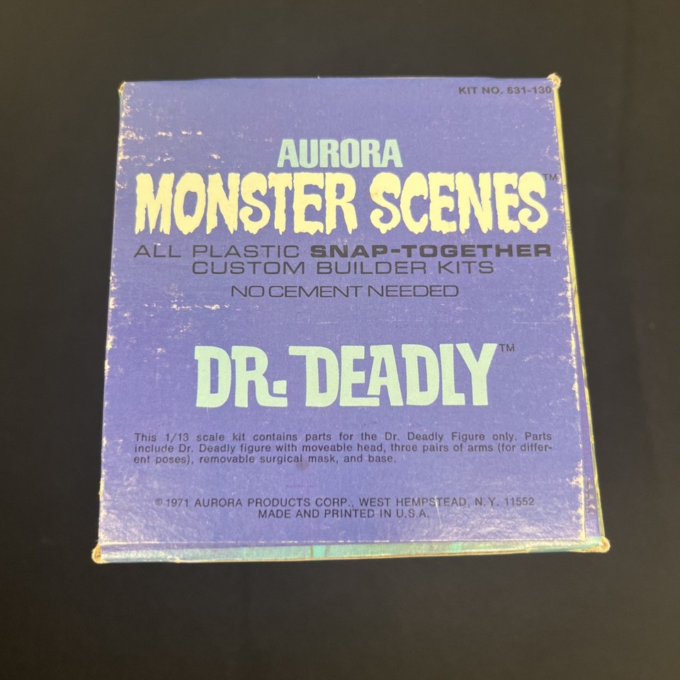 1971 Aurora Monster Scenes Dr. Deadly Factory Sealed 1st Edition Model ...