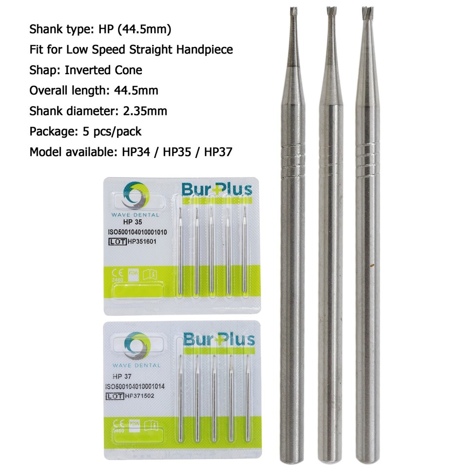 Wave Dental Carbide Burs Round HP Surgical Burs For Straight Handpiece ...