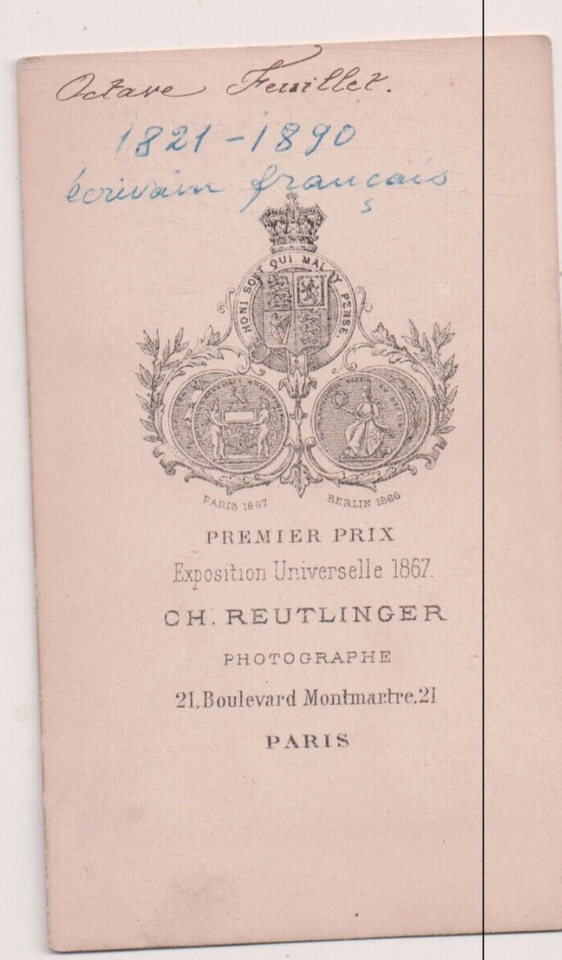 Vintage CDV Octave Feuillet French novelist and dramatist Reutlinger ...