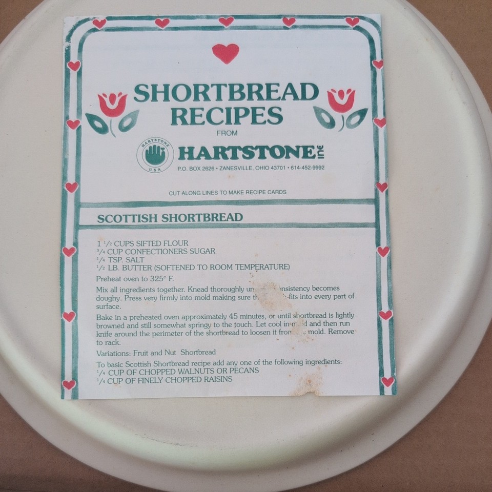 Shortbread Cookie Mold Hartstone USA Vtg Heart Tulip Stoneware 9 ...
