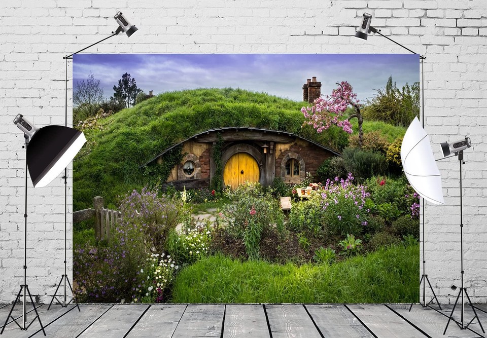 10x6.5ft Fabric Hobbiton Cave Backdrop Matamata Rural Living Cabin for ...