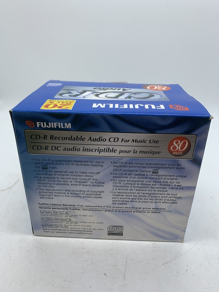 NEW SEALED Fujifilm 20-Pack CD-R Audio 80 Minutes ~ FREE SHIPPING | eBay