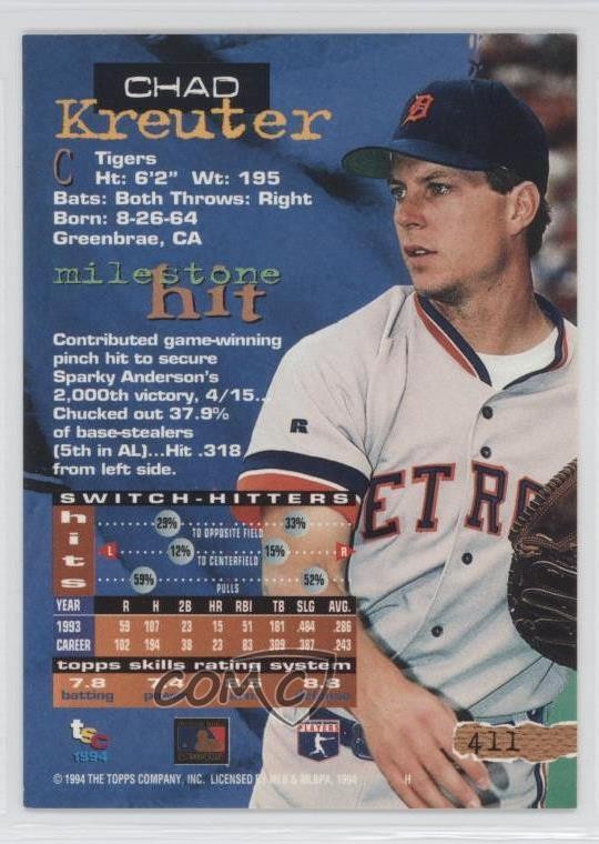 1994 Topps Stadium Club Golden Rainbow Chad Kreuter #411 1s7 | eBay UK