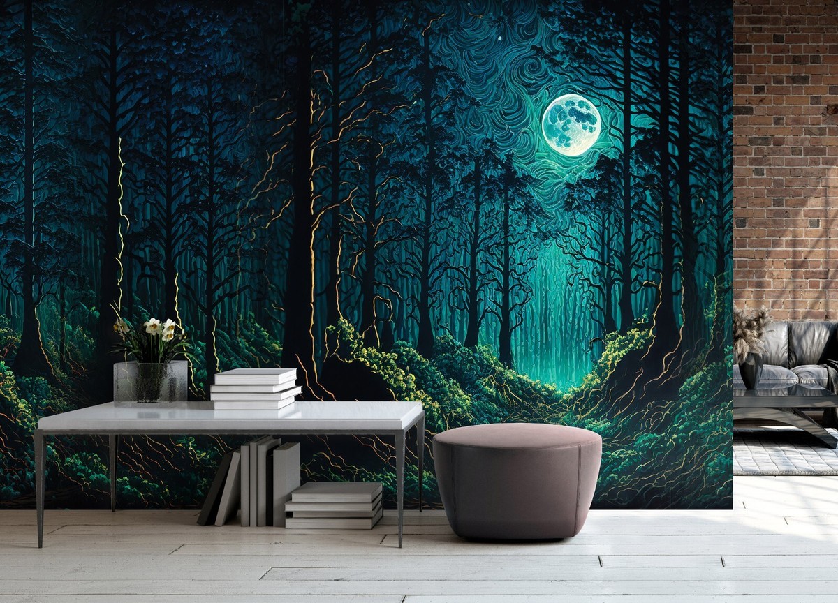 Night Forest Wallpaper Download Path Owl Blue Night Fantasy Forest HD