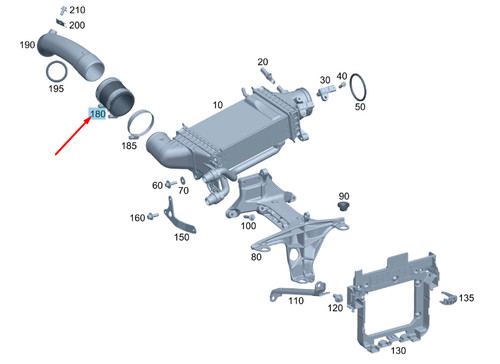NEW MERCEDES-BENZ C W204 CHARGE AIR COOLER BOOT A2740940191 ORIGINAL | eBay