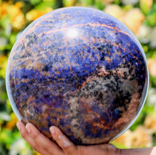 225MM Blue Sodalite Sphere Healing Crystal Chakra Balance Energy ...