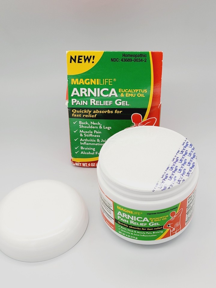 MagniLife Arnica Pain Relief Gel Eucalyptus & Emu Oil Sealed 4 oz ...