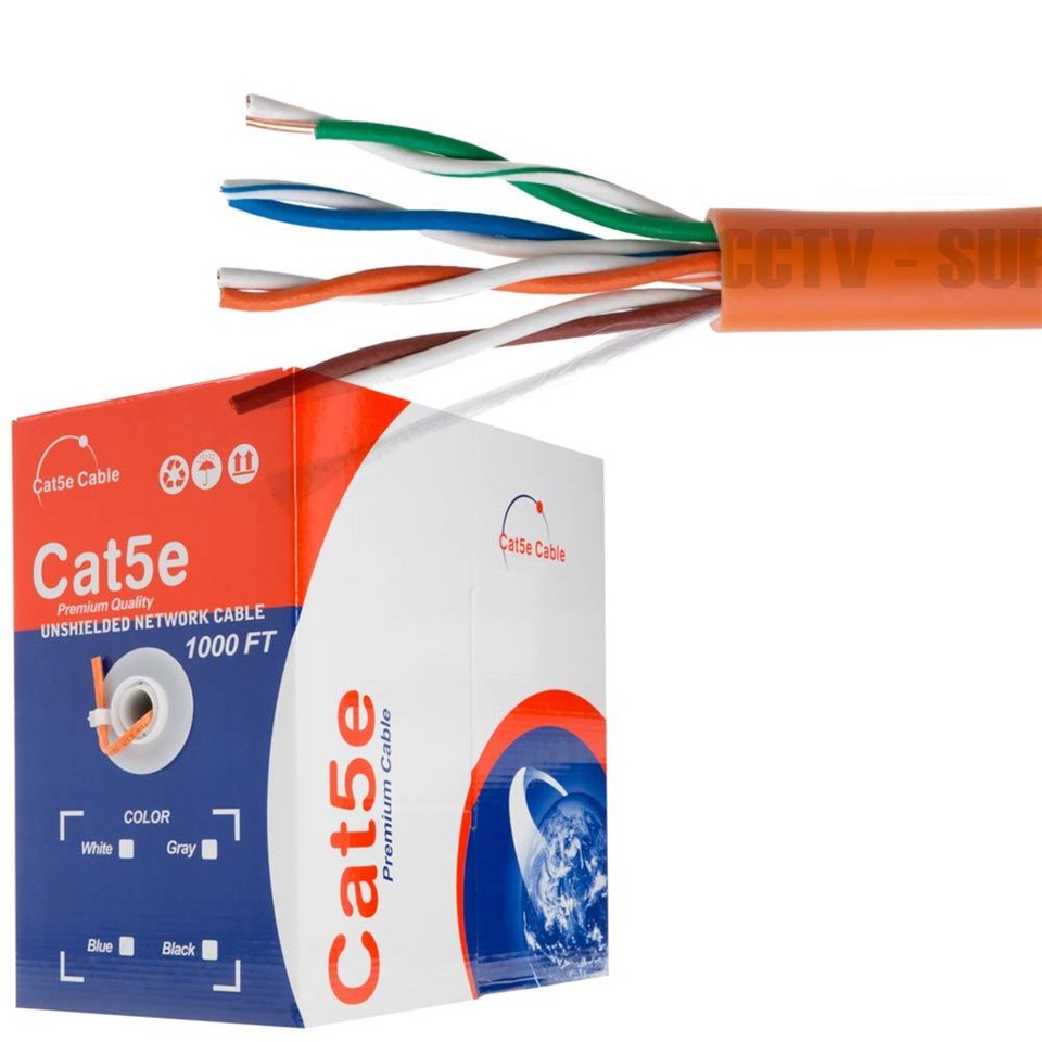 CAT5E CAT6 Cable 500FT 1000FT UTP Solid Network Ethernet CAT5 Bulk Wire ...