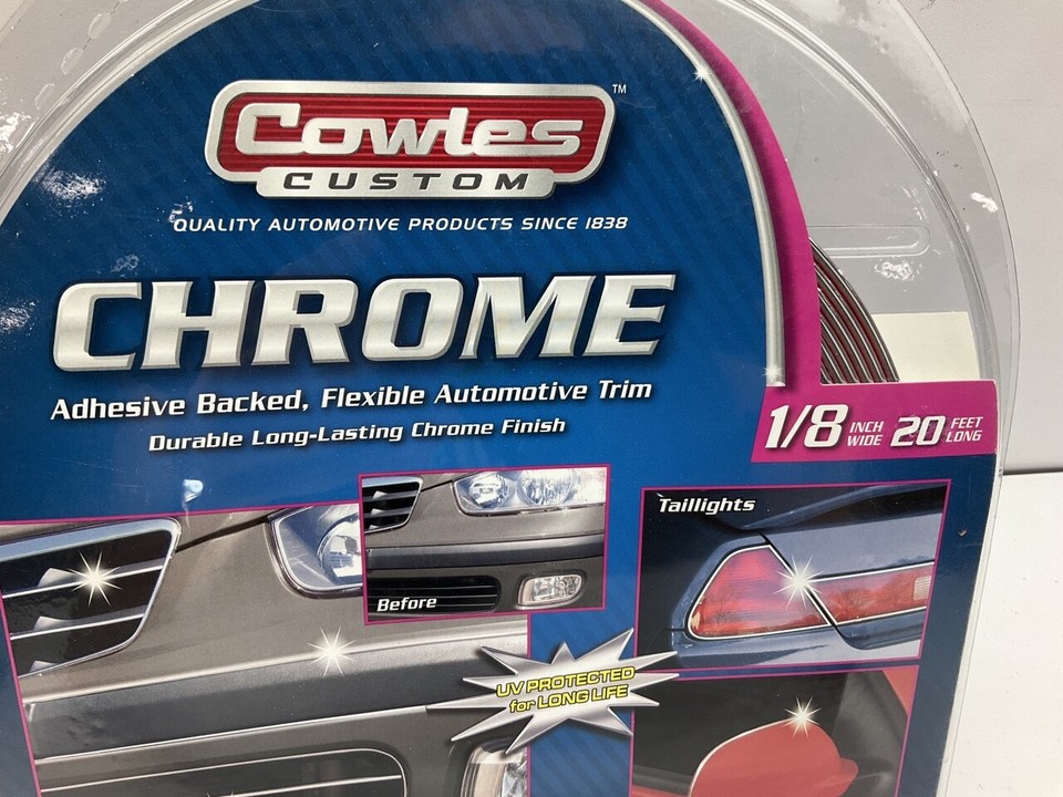 Cowles S37780 Chrome Body Side Molding Trim 1/8" X 20', Adhesive ...