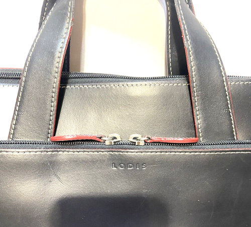 Lodis Leather Black Laptop Business Bag Organizational Pocket 13H X 14 ...