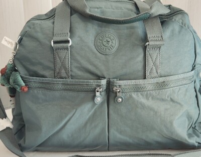 Kipling Eugina Light Aloe Tonal Satchel Weekender Removable Shoulder ...