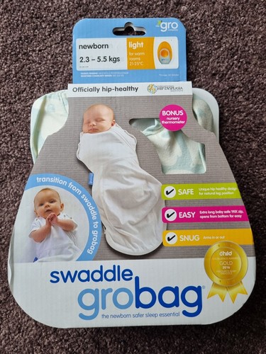 The Gro Company Swaddle Grobag Light Newborn 2.3 - 5.5kg Bennie The ...