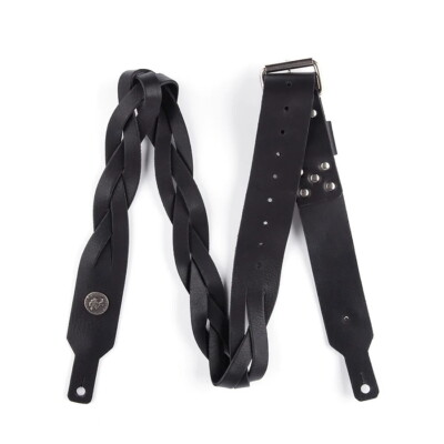 Dunlop DRM01 Red Monkey Braided Leather Guitar Strap - Black, New! | eBay