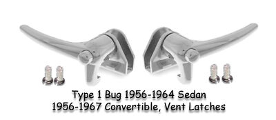 1956-1964 VW Beetle Sedan Chrome Vent Wing Window Latches Locks 1956 ...