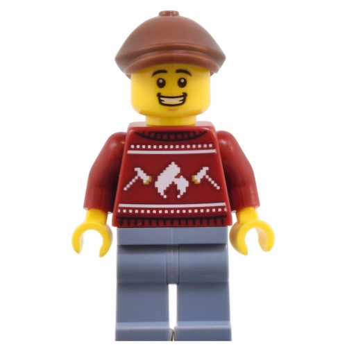 LEGO City Man Dad in Dark Red Christmas Holiday Sweater Minifigure from ...