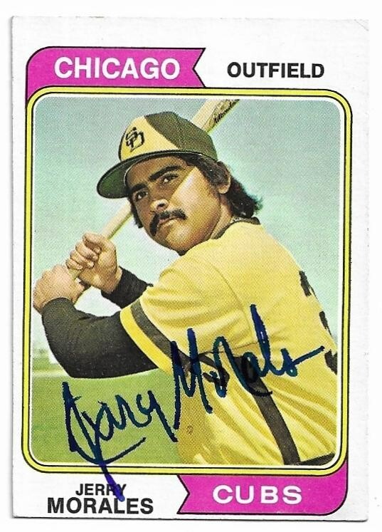 JERRY MORALES Autographed Signed 1974 Topps Baseball card #258 Chicago ...