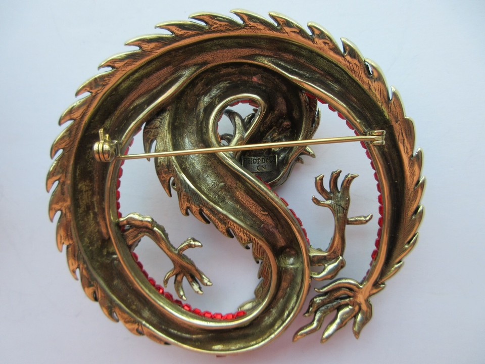 Heidi Daus "Dragon of the Year" Crystal Dragon Pin Brooch – Multicolor ...
