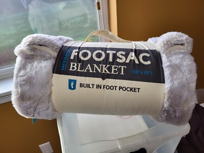 Lovesac Footsac Blanket Built In Foot Pockets (50x70) In Silver Phur | eBay
