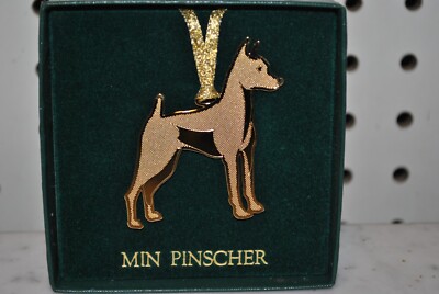 Min Pinscher Dog Ornament, metal 24k gold finish made in usa Grandpa's ...