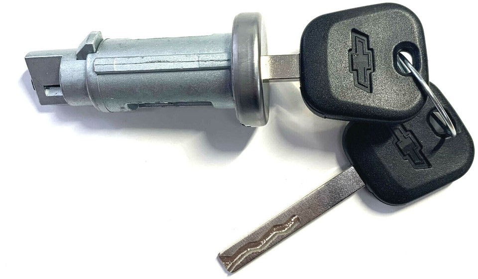 NEW Chevy Ignition Key Lock Cylinder Switch W/2 Chevy Bowtie Chip Logo ...