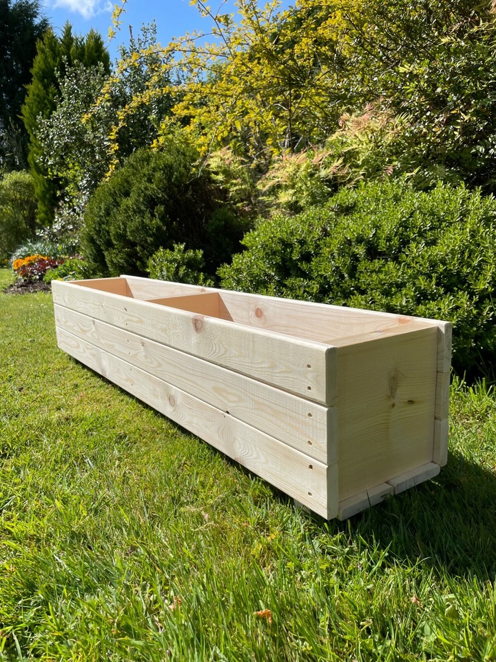 Wooden Garden Trough Planter Patio Plant Flower Box Extra Large Ready ...