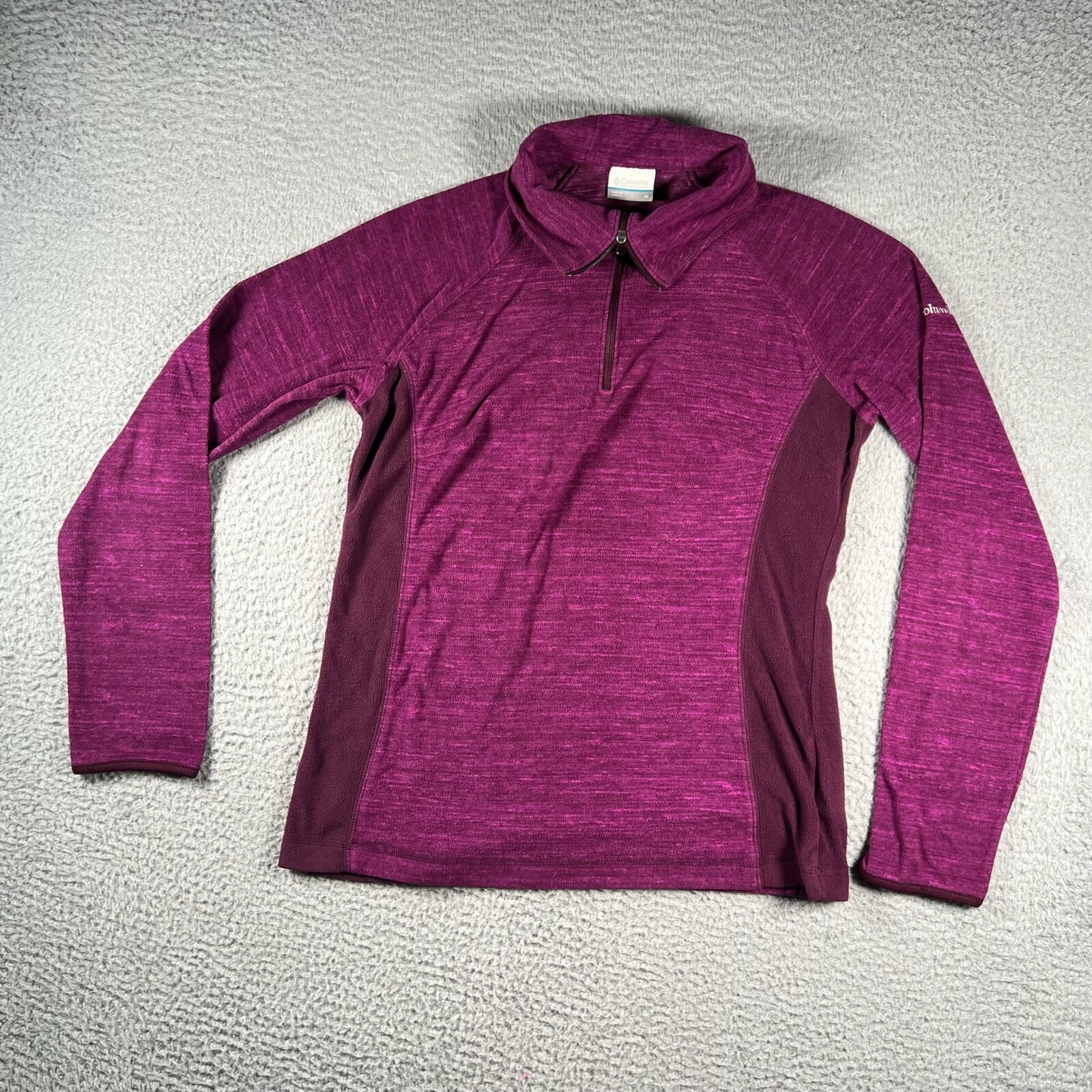 Columbia Sweater Womens Medium Pink Fleece Long Sleece Quarter 1/4 Zip ...