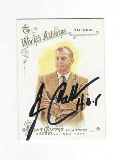 Autographed Signed JIM CALHOUN 2014 Topps Allen & Ginter Card #259 w ...