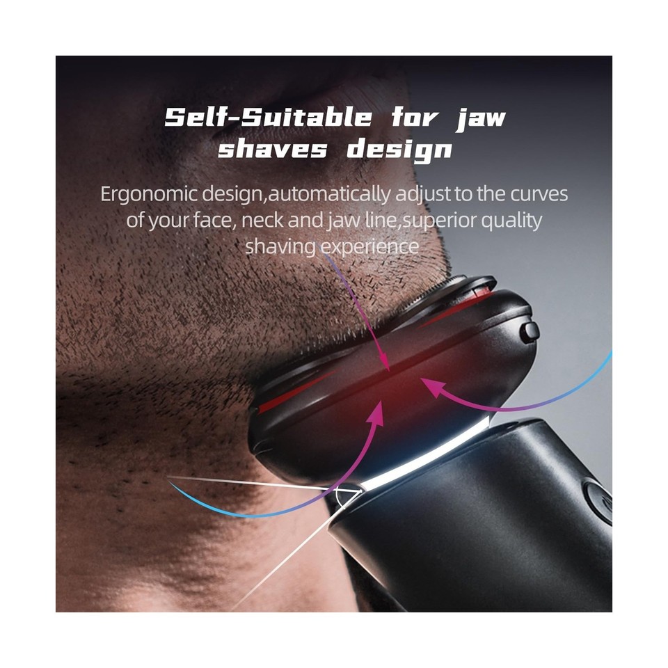 Men's Shaver Electric Rotary Razor 3D Floating Cutter Head One Hour ...
