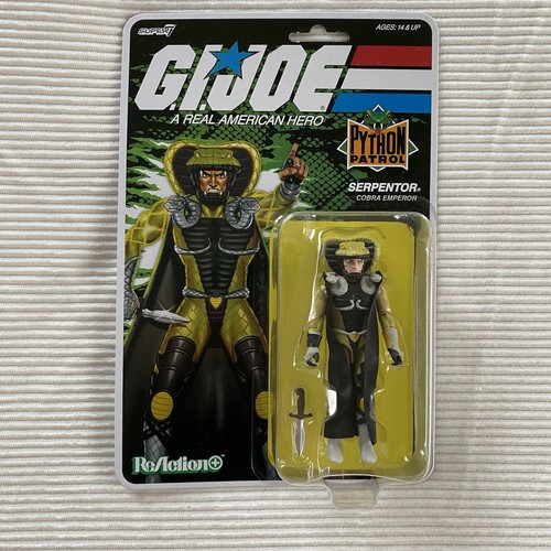 G.I. Joe Reaction+ Super7 Python Patrol Serpentor Cobra Emperor Action ...