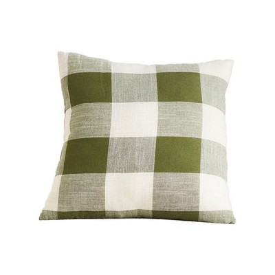 The Lakeside Collection Buffalo Check Decorative Pillow Olive/Cream, 16 ...