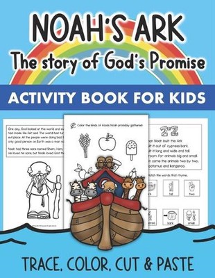 Noah's Ark Interactive Book Cut and Paste Bible Story for Kids Ages 3-5 ...