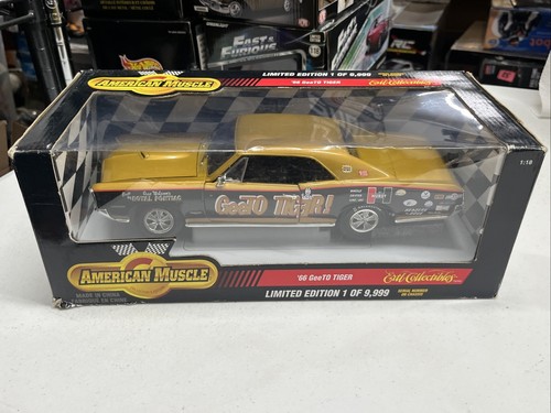 AMERICAN MUSCLE 1/18 SCALE 1966 GEETO TIGER DRAG CAR DIECAST! GOLD ...