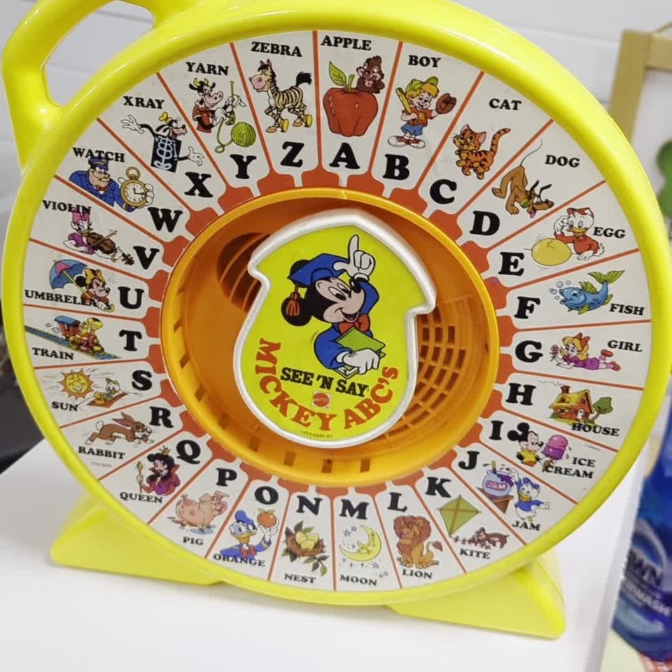 Vintage 1989 Mattel See N Say Disney Mickey Mouse ABCs Toy Tested Works ...