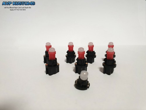 VT VX VU WH 8pcs + Bases Complete Blood Red LED Dash Cluster Light Kit ...