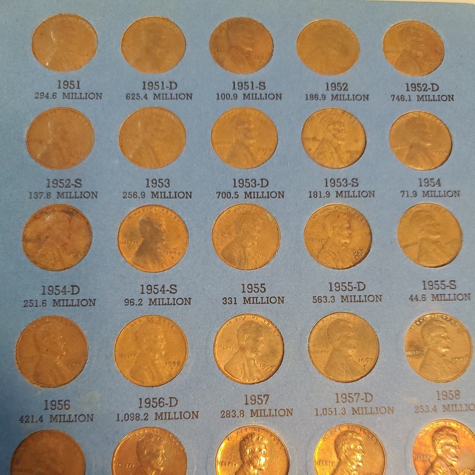 Complete Lincoln Wheat Penny Cent Collection Whitman Album 1941 - 1975 ...