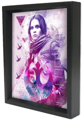 STAR WARS R1-JYN PINK 8x10 3D SHADOWBOX JEDI DECOR FILM SPACE GALAXY ...