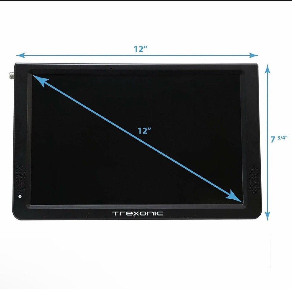 Trexonic 12” Portable LED Widescreen TV D12 Lightweight w Remote HDMI ...