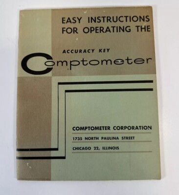 Vintage Instruction Manual Accuracy Key Compromised Corporation | eBay