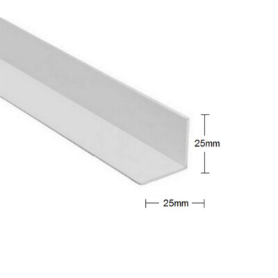 UPVC White Plastic Corner 25mm x 25mm - Rigid Angle Cover Trim - 2m x 5 ...