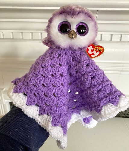 Lovey Moonlight Plush Owl Handmade Crochet Security Blanket Baby Toy ...