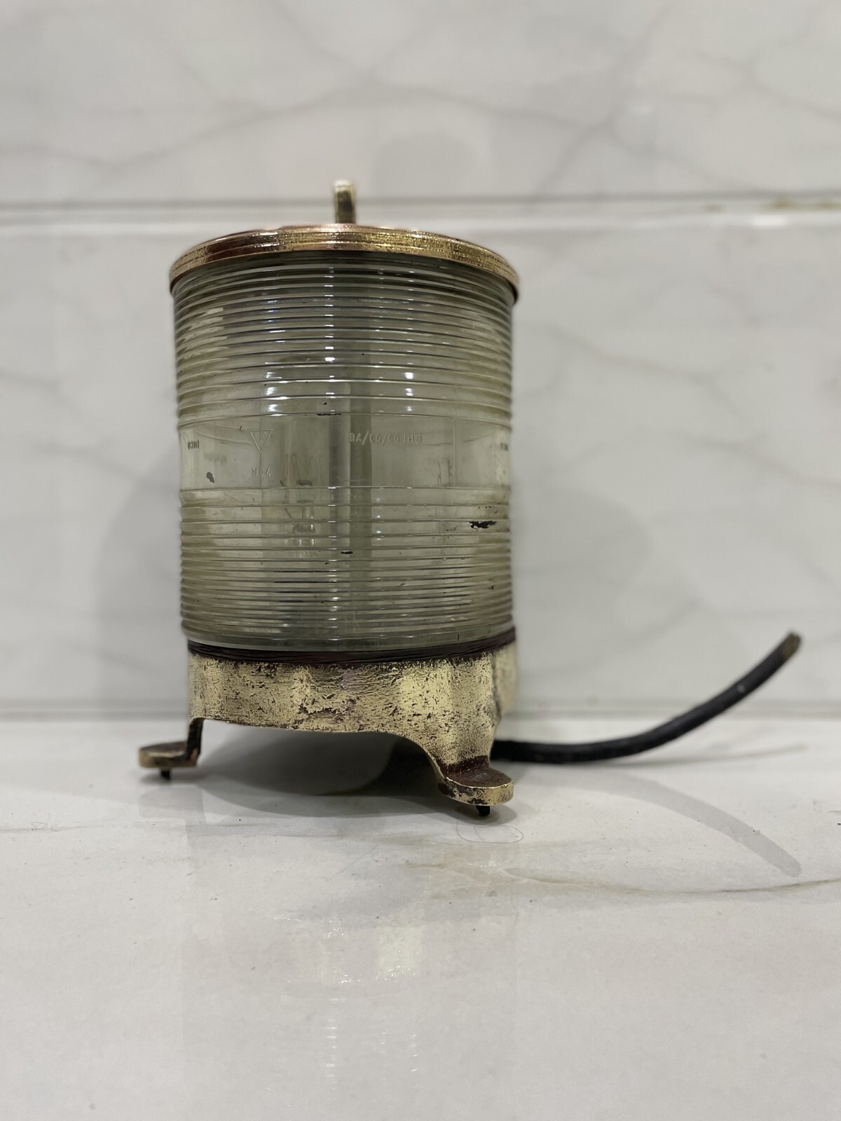 Authentic Vintage Brass Ship Electric Light Fixture - Nautical Maritime ...