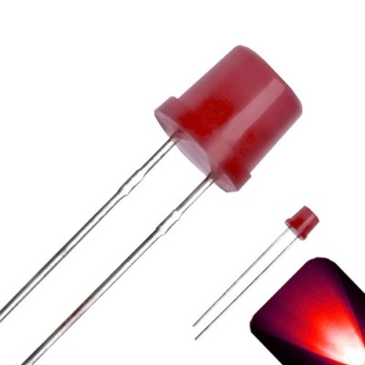 20 x LED 5mm Red Diffused Ultra Bright Flat Top Wide Angle LEDs Light ...