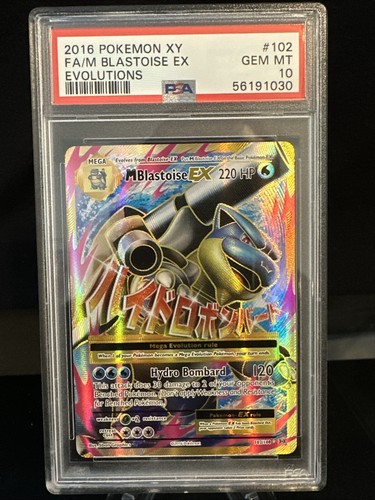 M BLASTOISE EX - Full Art 2016 Pokemon XY Evolutions 102/108 PSA 10 GEM ...