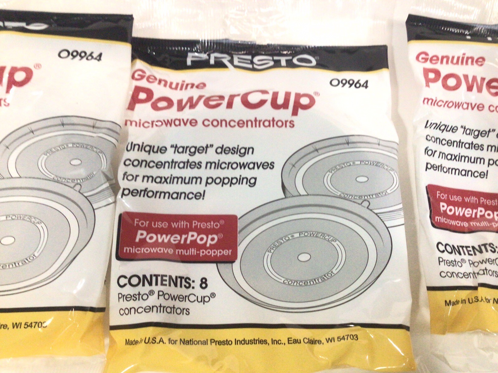 3 Presto Genuine PowerCup Microwave Concentrator 8 Packs PowerPop ...