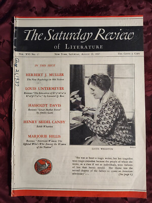 Saturday Review Magazine August 21 1937 EDITH WHARTON PETER VERHOOG | eBay