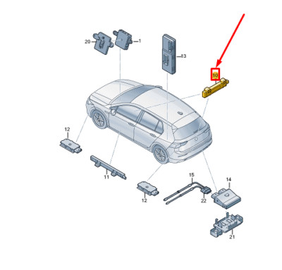 VW GOLF CD MK8 Keyless Antenna Control Unit 5WA962132 NEW GENUINE | eBay UK